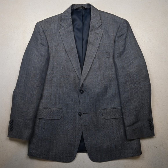 Jos. A. Bank | Suits & Blazers | Jos A Bank 4r Blue Herringbone Linen ...